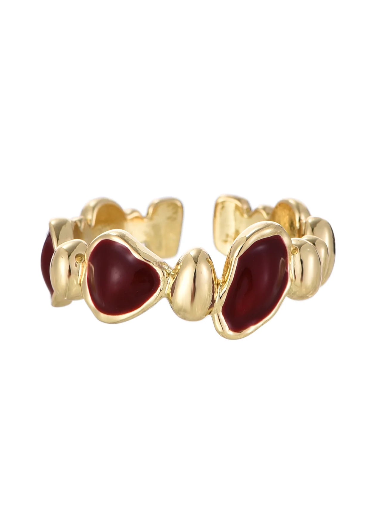 Aster Red Golden Ring – Gems of Belle